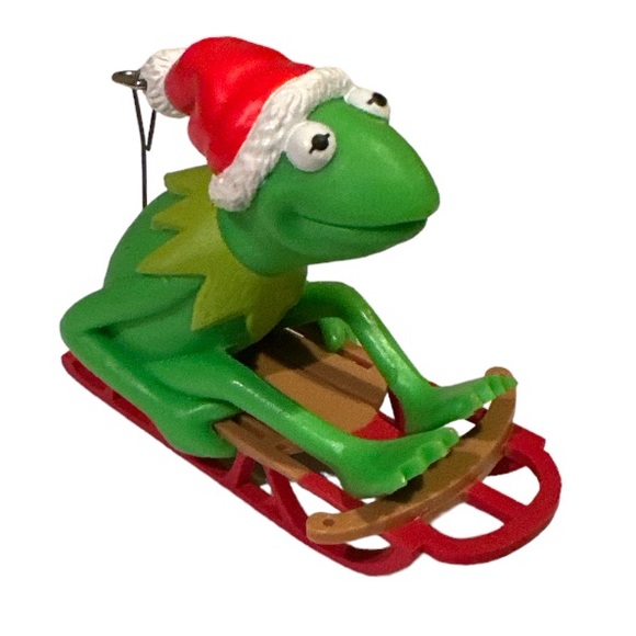 Hallmark | Holiday | Vintage 981 Kermit The Frog Sled Riding Hallmark ...